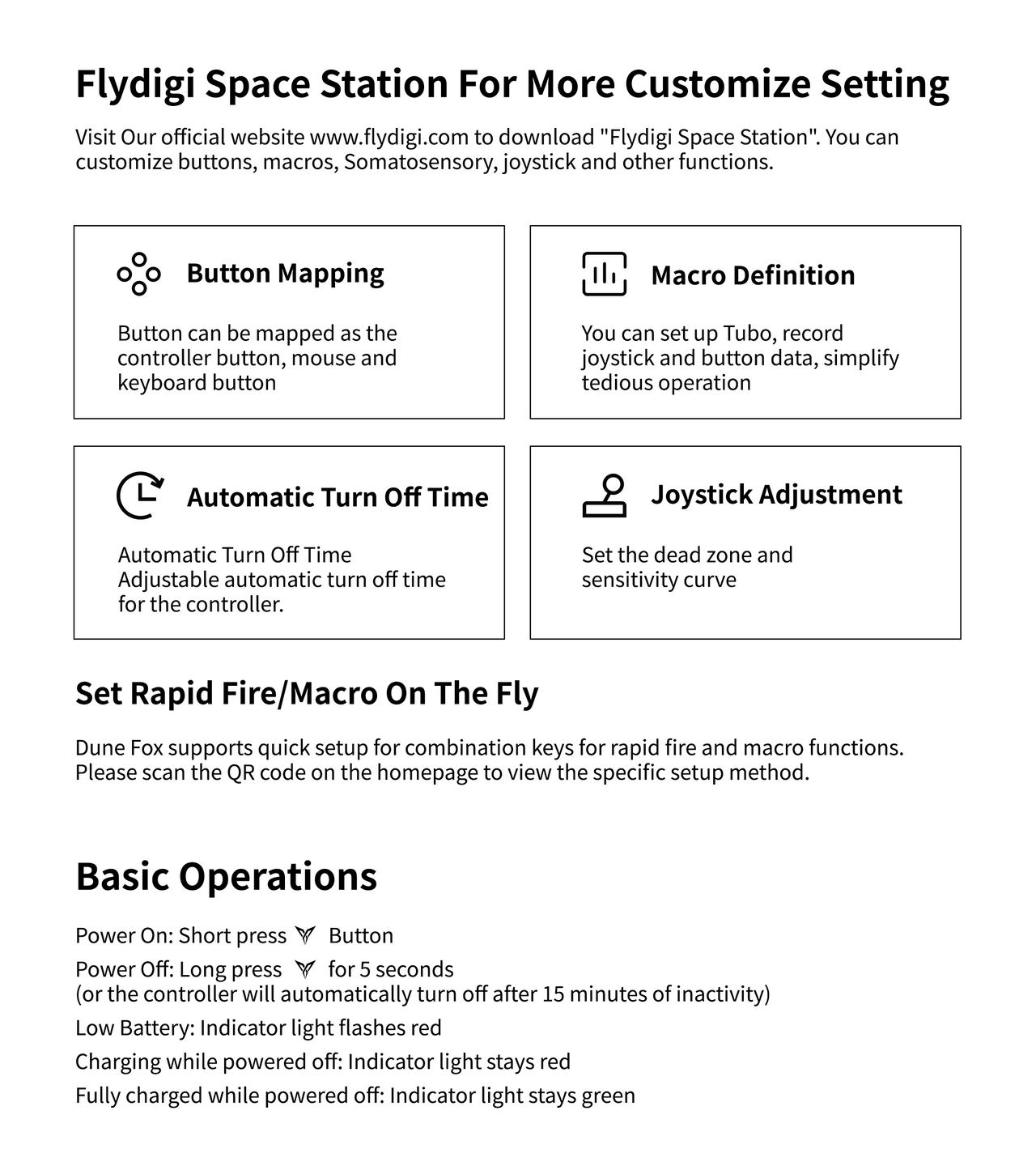 FLYDIGI Dune Fox Gaming Controller User Manual – Flydigi
